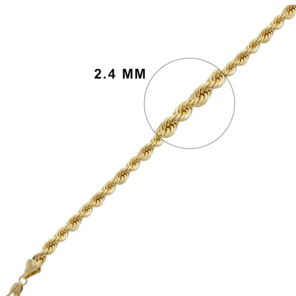 Jewelry | Gold Plated 24 Rope Chain With D Initial Pendant | Poshmark